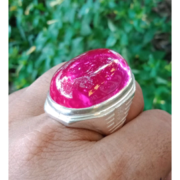 Cincin Batu Merah Siam Rose Natural Bangkok Jumbo/Babon Langka Super ...