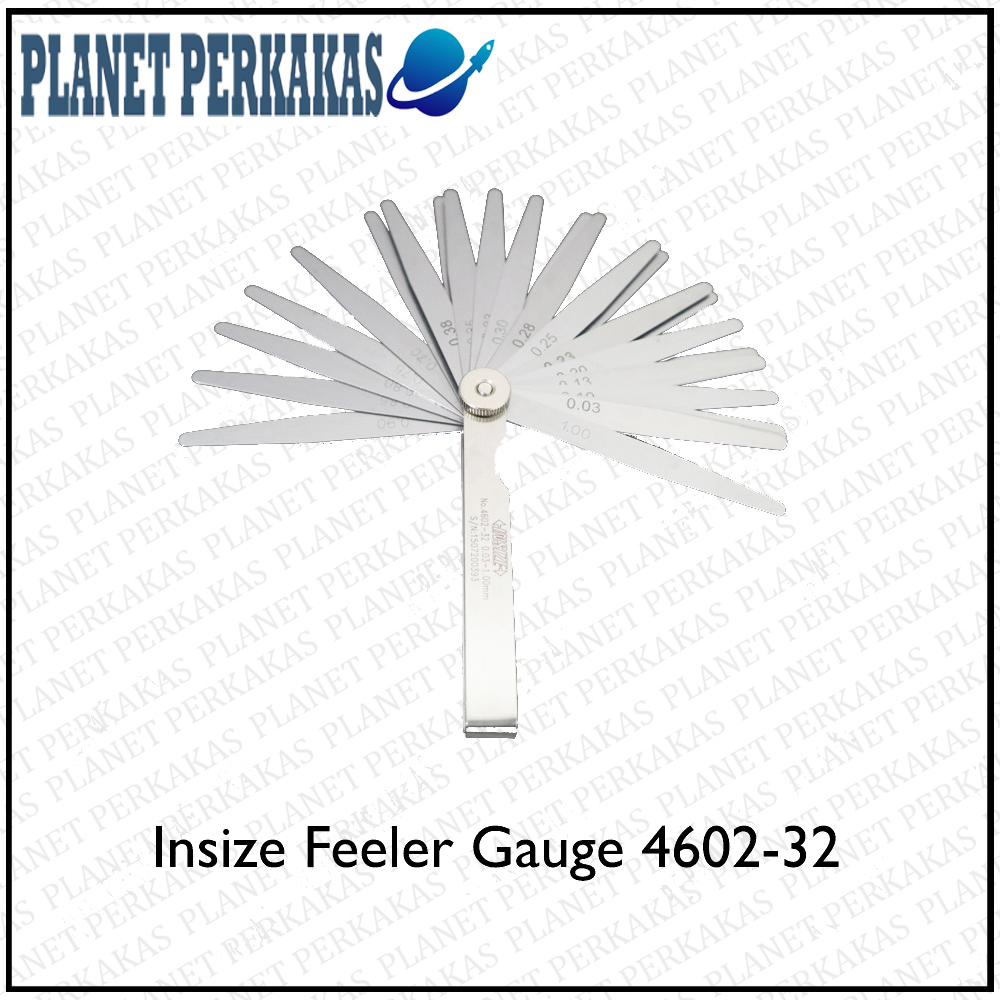 Insize Feeler Gauge / Feeler Gage 4602-32 original Ukur Gap 0.03-1mm ...