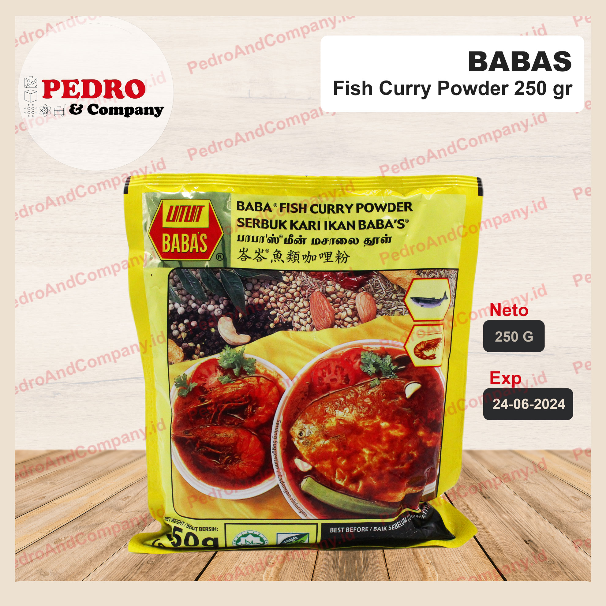 Babas baba fish curry powder 250 gram - serbuk kari ikan babas | Lazada ...