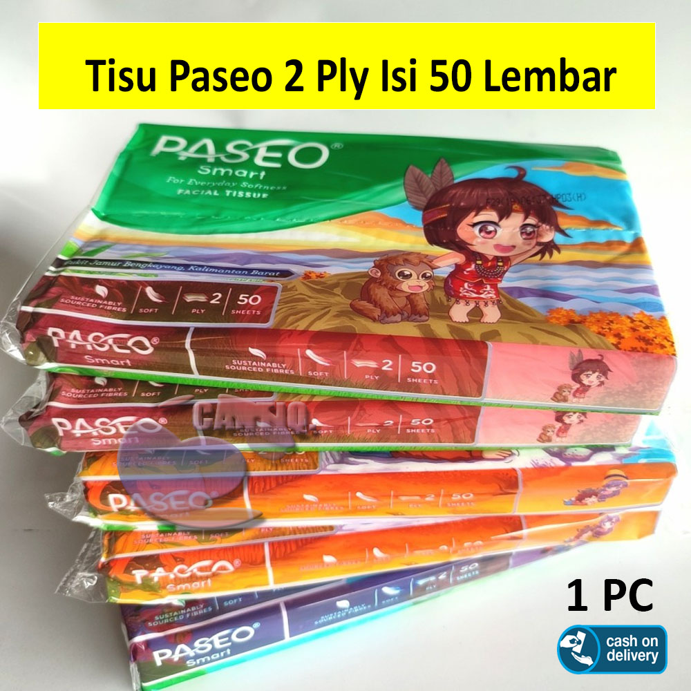 Tisu Paseo 2 Ply Isi 50 Lembar Tissue Paseo 50 Sheet Tisu Wajah Paseo ...