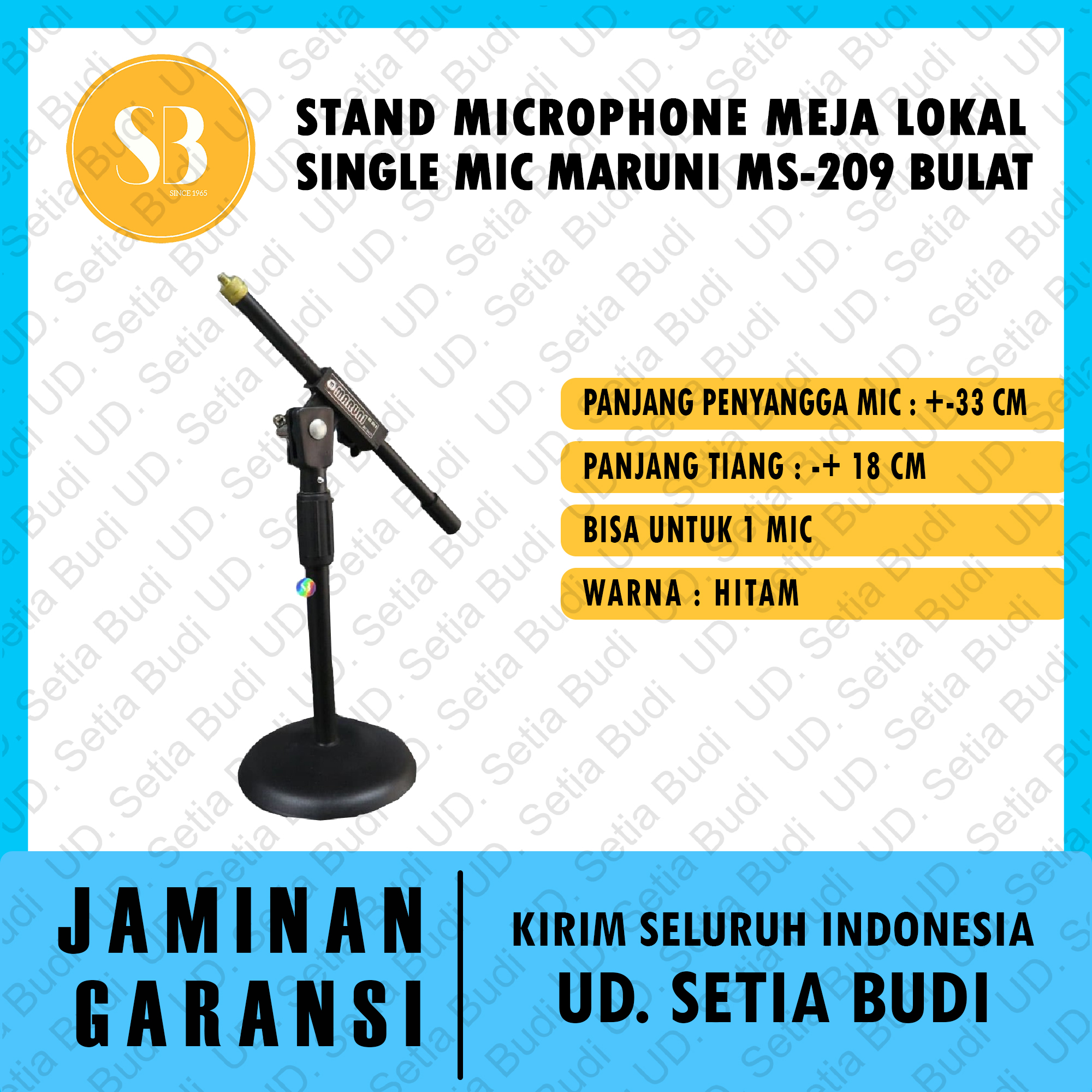 Stand Microphone Meja Lokal Single Mic Maruni MS-209 Bulat | Lazada ...