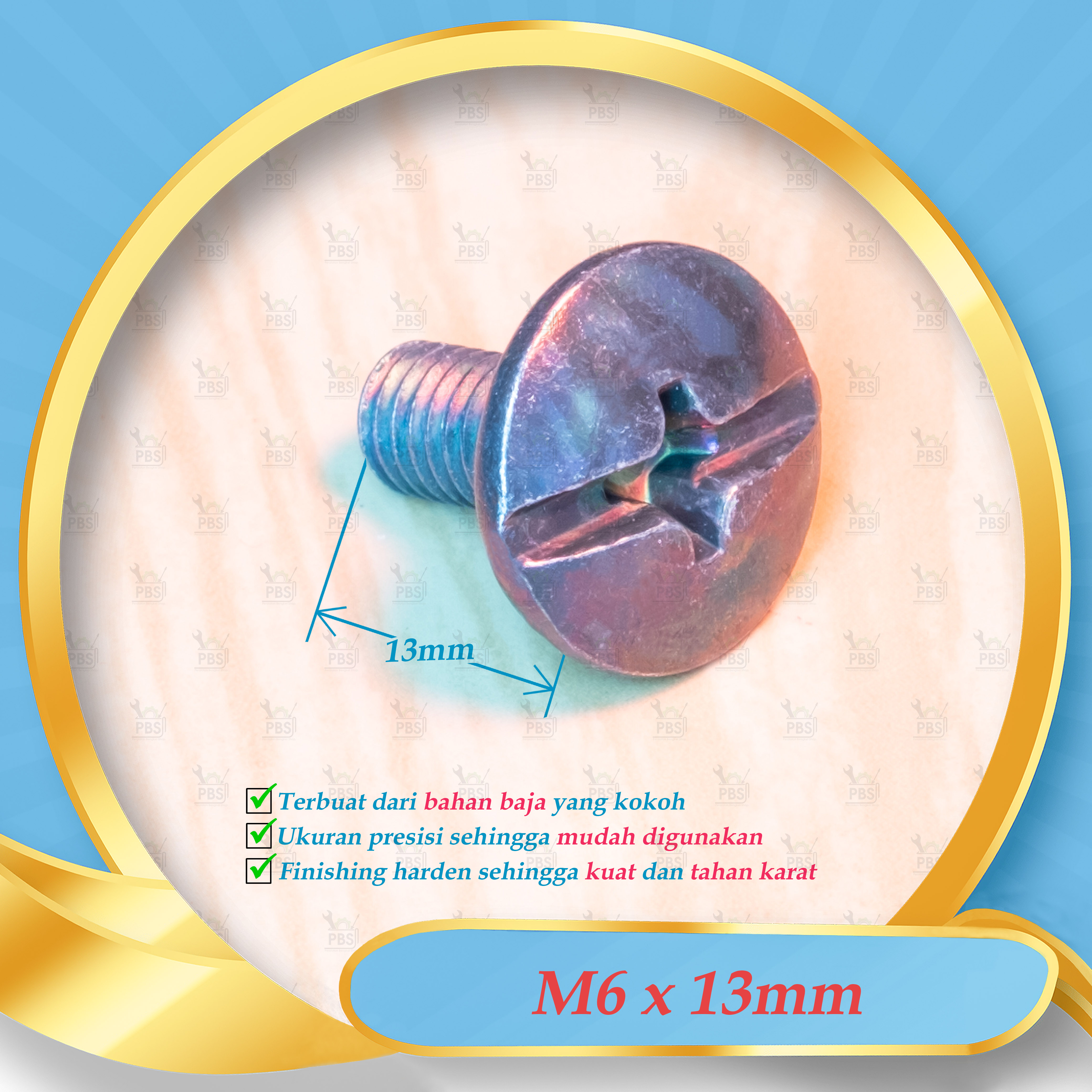 Baut BAJA M6 x 13mm BLACK untuk body honda dan yamaha . baut TJP (truss ...