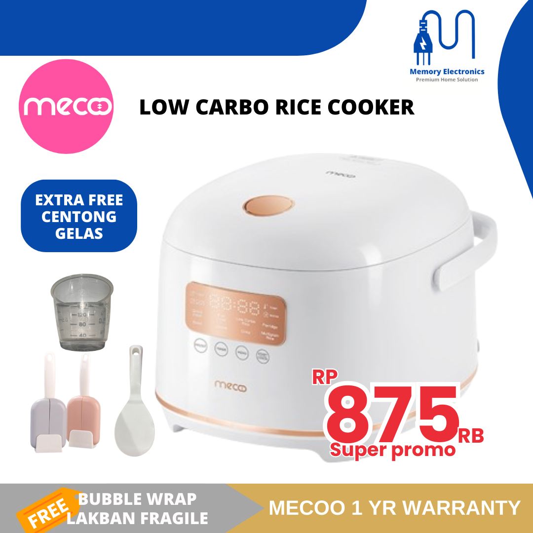 Mecoo Rice cooker Low Watt Low Sugar Low Carbo 1.8 Liter Mewah ...