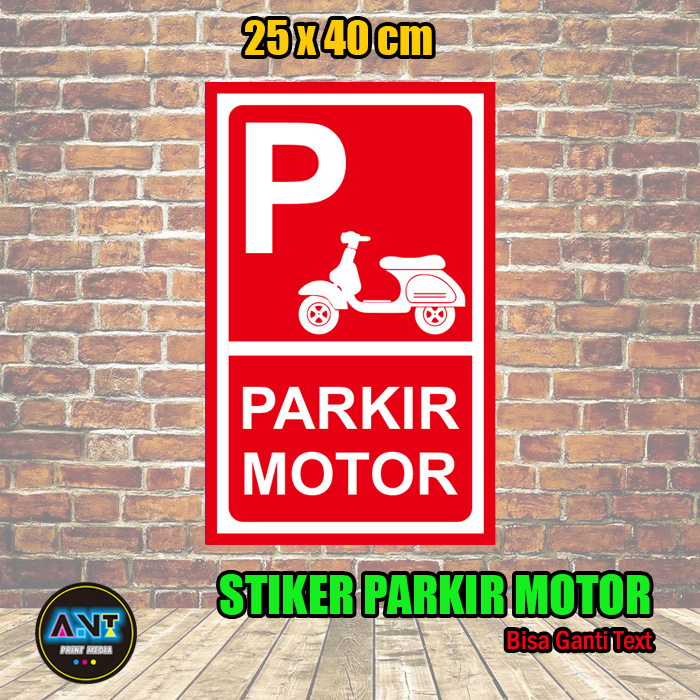 Cetak Print Stiker Vinyl Parkir Motor sticker 25x40 cm | Lazada Indonesia