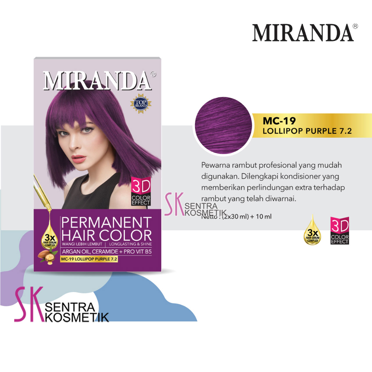MIRANDA Hair Color PURPLE MC 19 - Cat Rambut Miranda Violet | Lazada ...