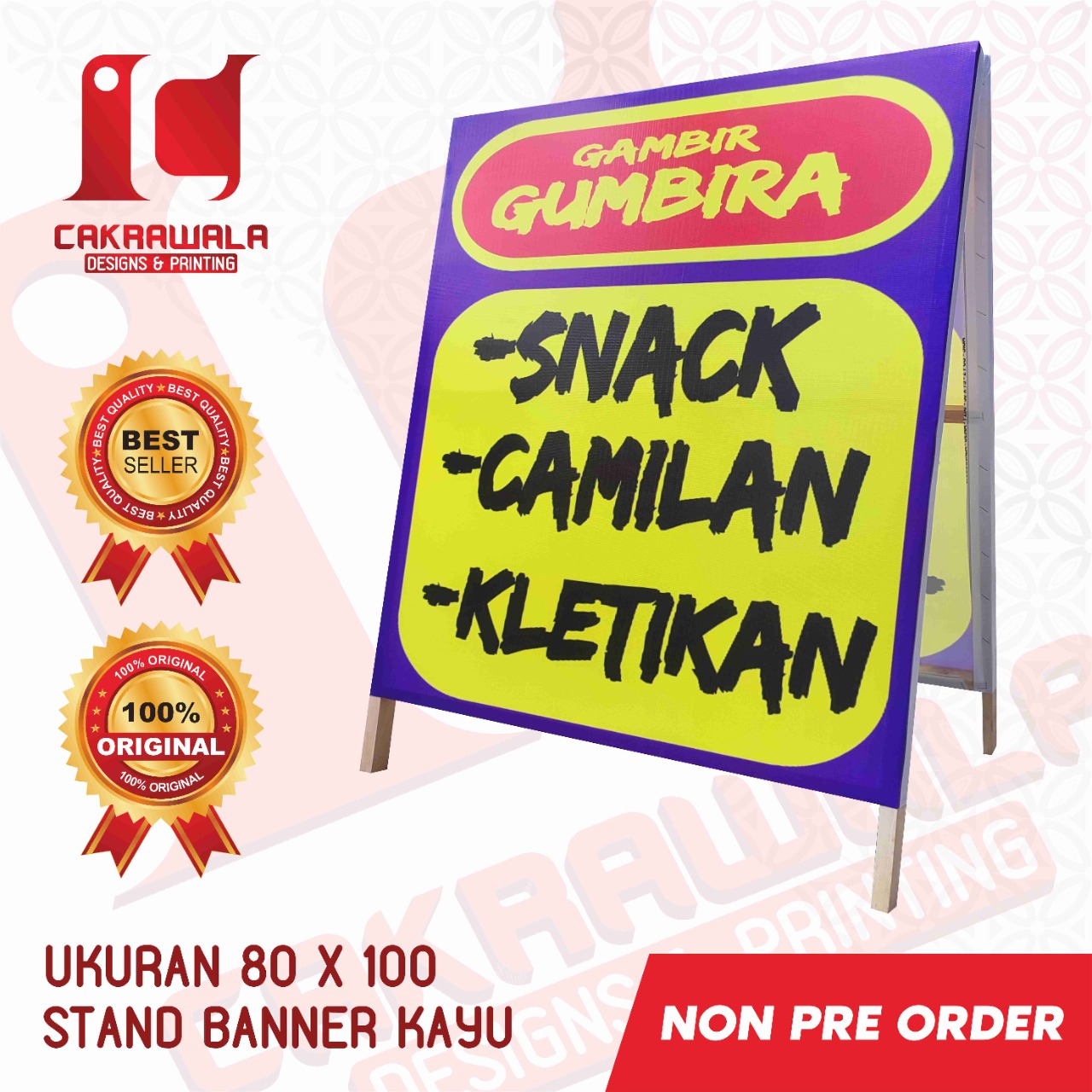 STAND BANNER KAYU UKURAN 80 X 100 - STAND BANNER KAYU CUSTOM - STANDING ...