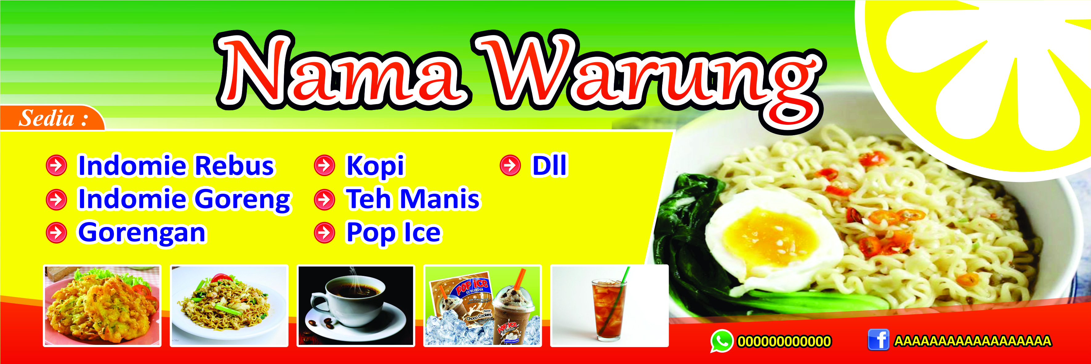 Spanduk Warung / Spanduk Makanan / Spanduk Resto / Spanduk Warteg ...