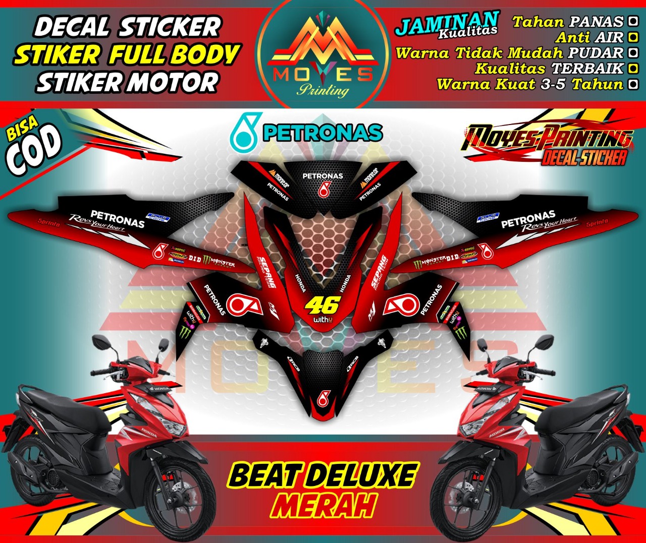 stiker motor beat deluxe 2020-2021 stiker motor honda beat deluxe ...