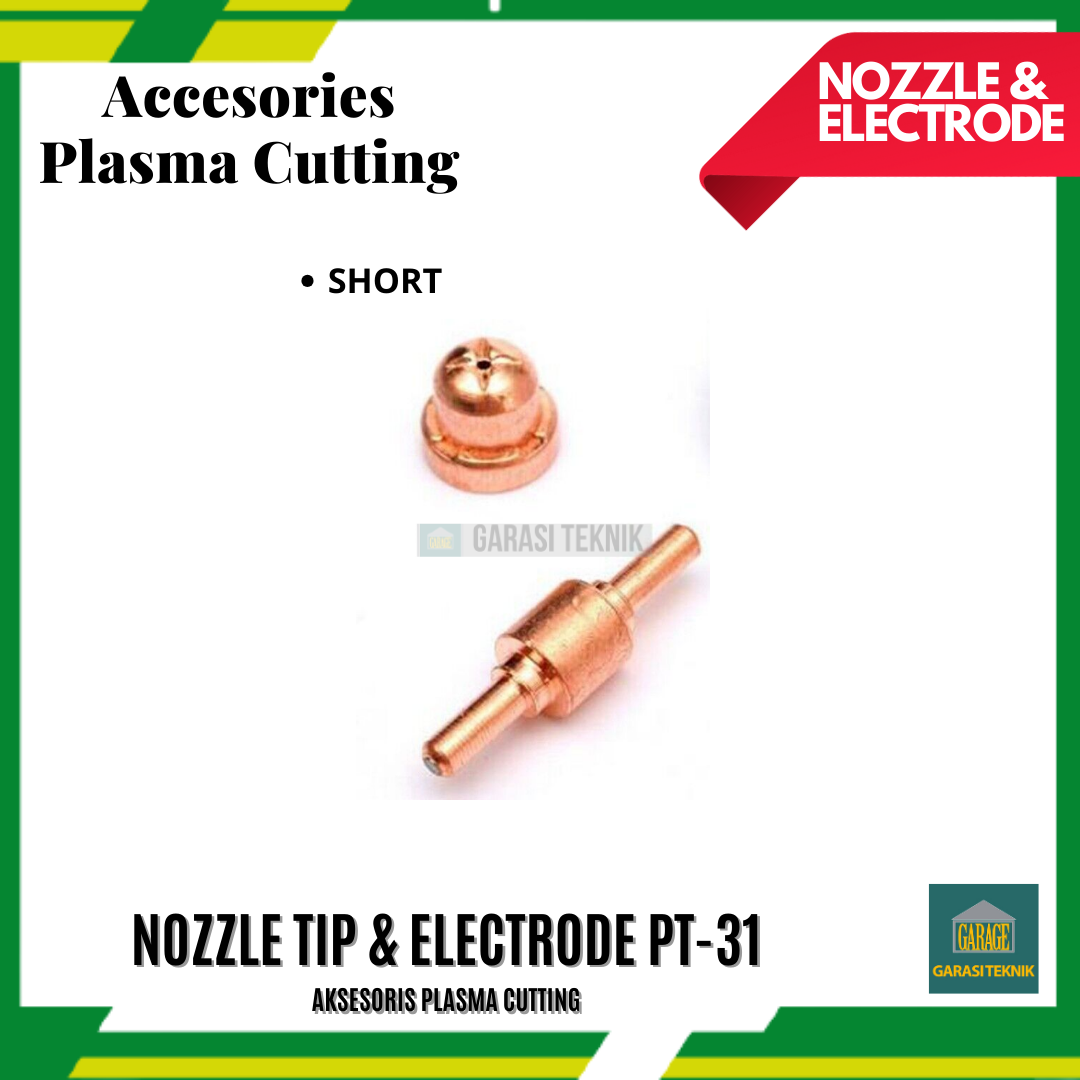 PT31 SHORT Electrode Nozzle Tip / Plasma Cut 40A PT-31 PT 31 Pendek - PT31 N+E SHORT las plasma ...