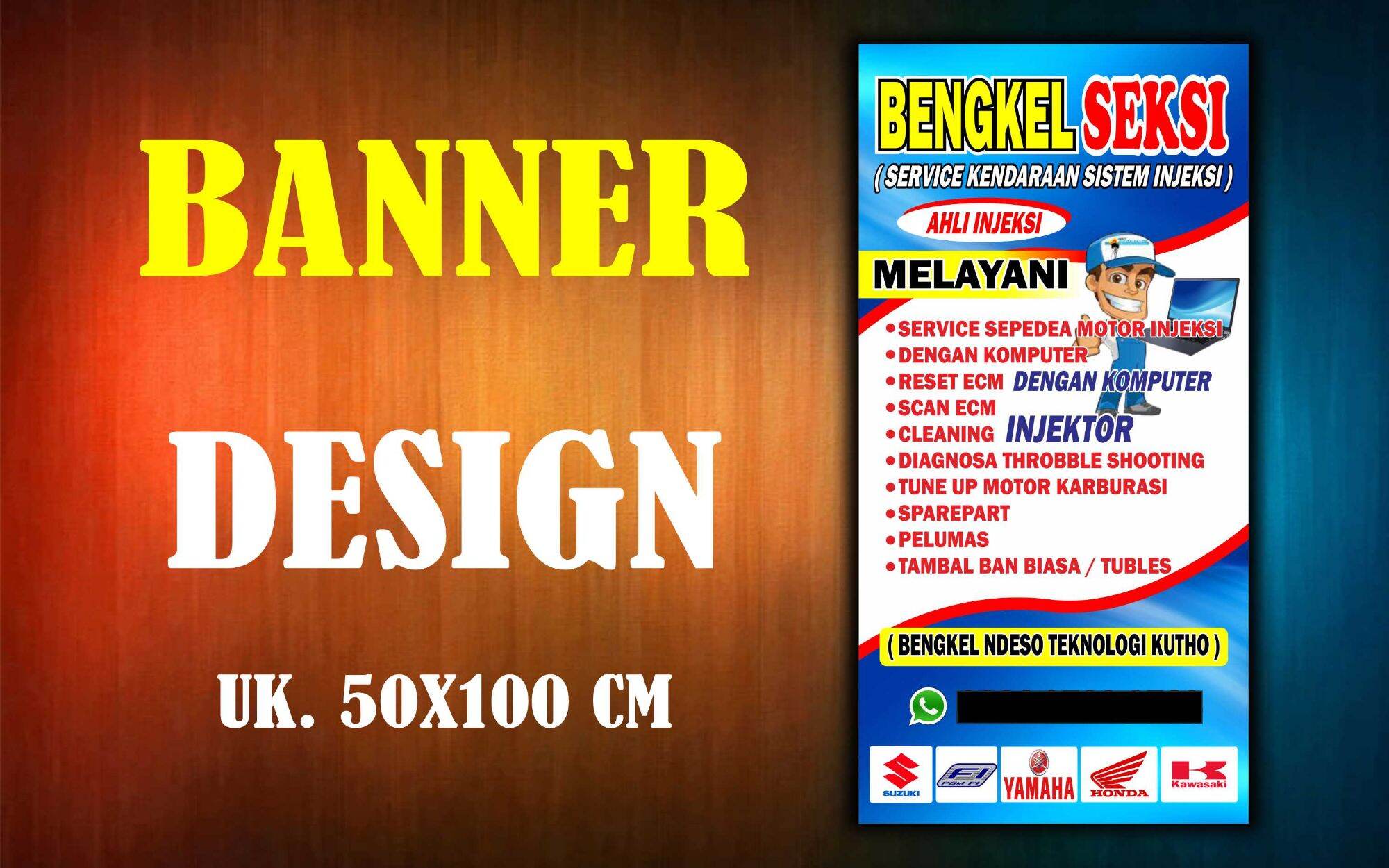 Banner, Spanduk Bengkel Berdiri Simpel | Lazada Indonesia
