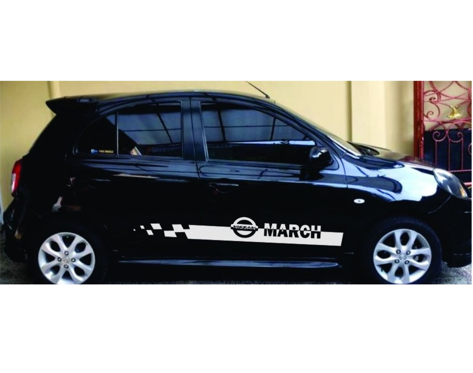 0452 Sticker Cutting Mobil Nissan March Stiker List Minimalis Stiker ...