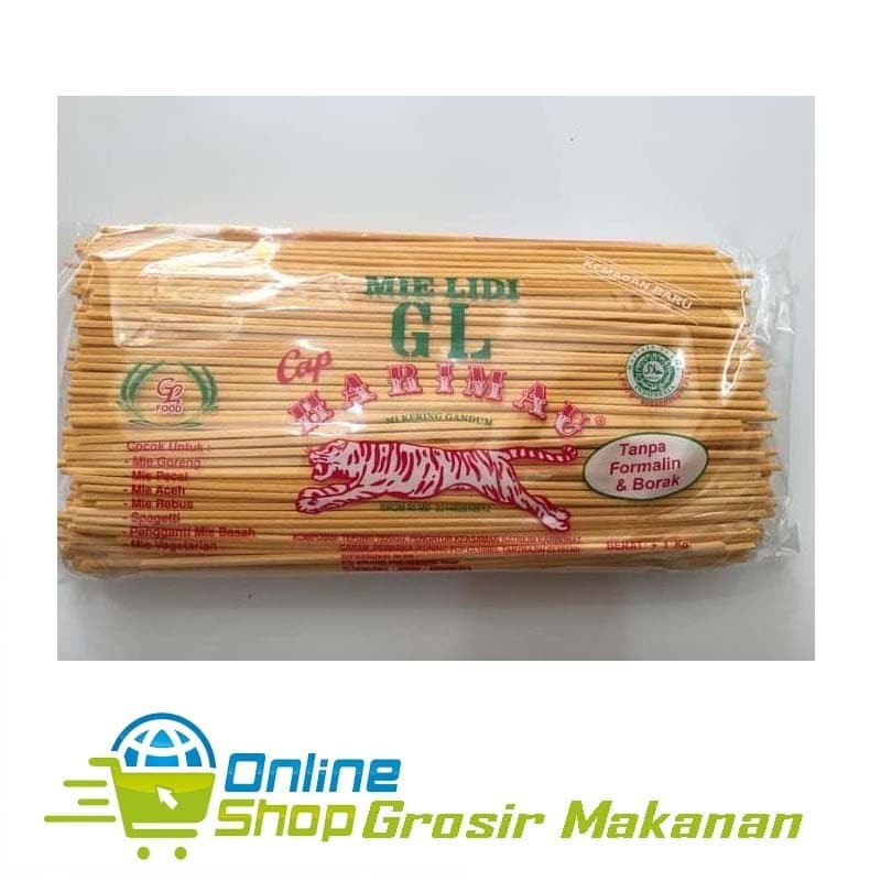 Mie Lidi Kuning GL Cap Harimau / Mie Lidi Gomak Kering Gandum 1 Kg ...