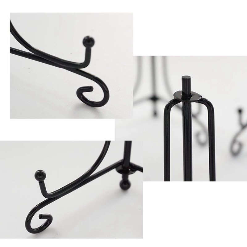 (2 Pack)Iron Display Stand, Black Iron Easel Plate Display Photo Holder ...