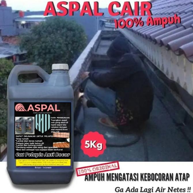 PELAPIS LANTAI BETON COR ANTI LUMUT ASPAL CAIR WATERPROOFING 5 KG ...