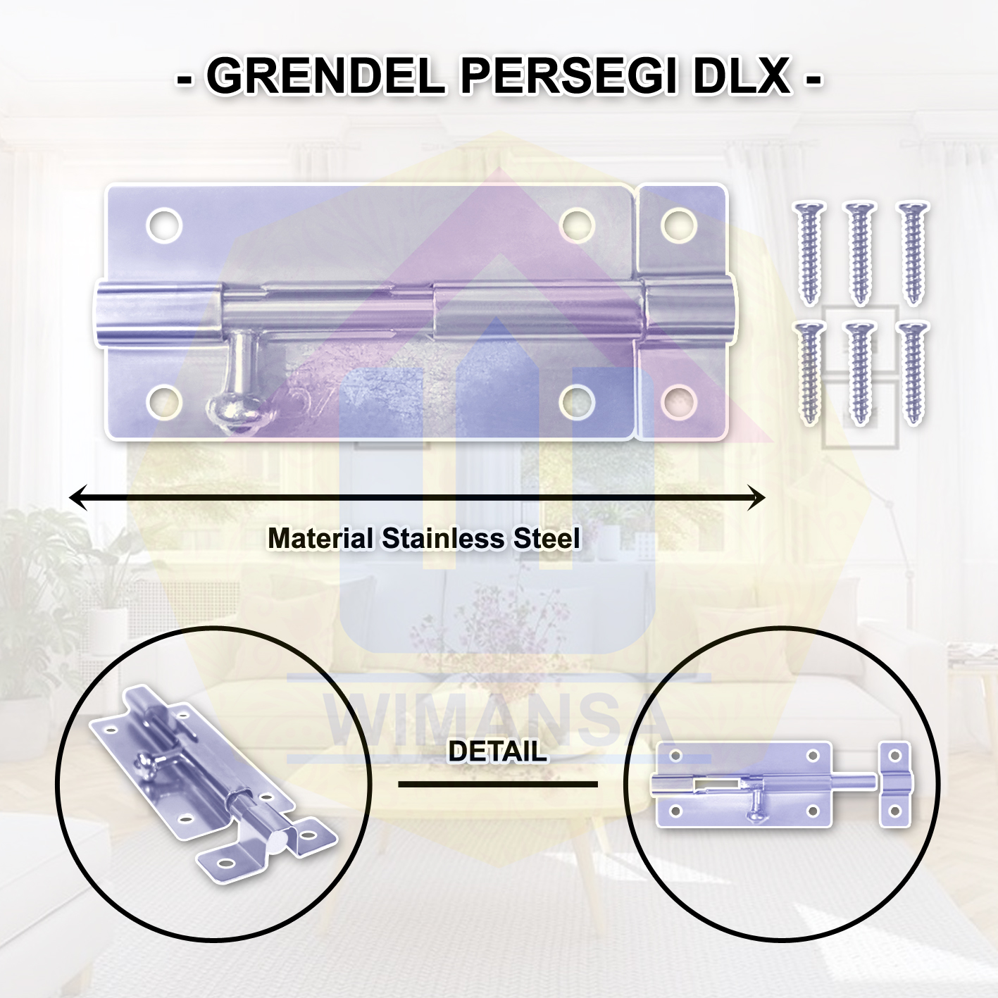WMS-GRENDEL PERSEGI DLX - KUNCI PINTU - SELOT | Lazada Indonesia