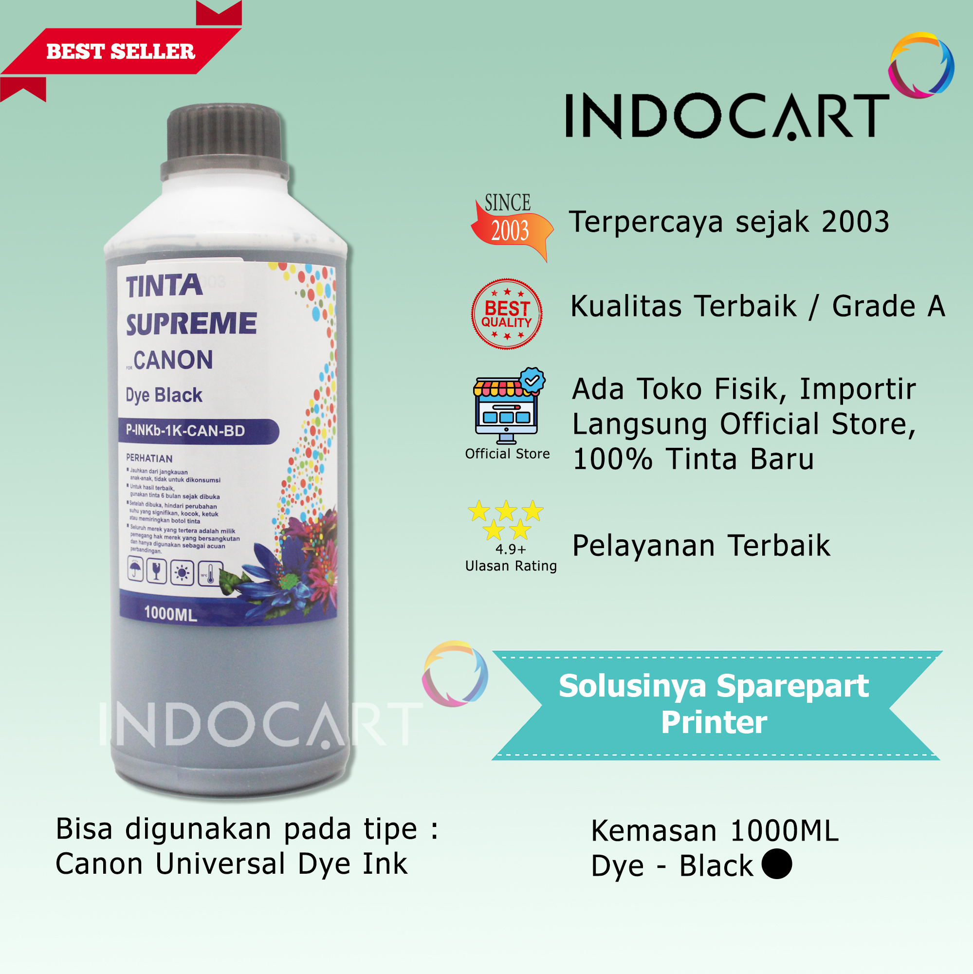 IndoCart Tinta Refill Canon PG40 PG47 PG740 PG745 PG810 PG830-Dye-1kg | Lazada Indonesia