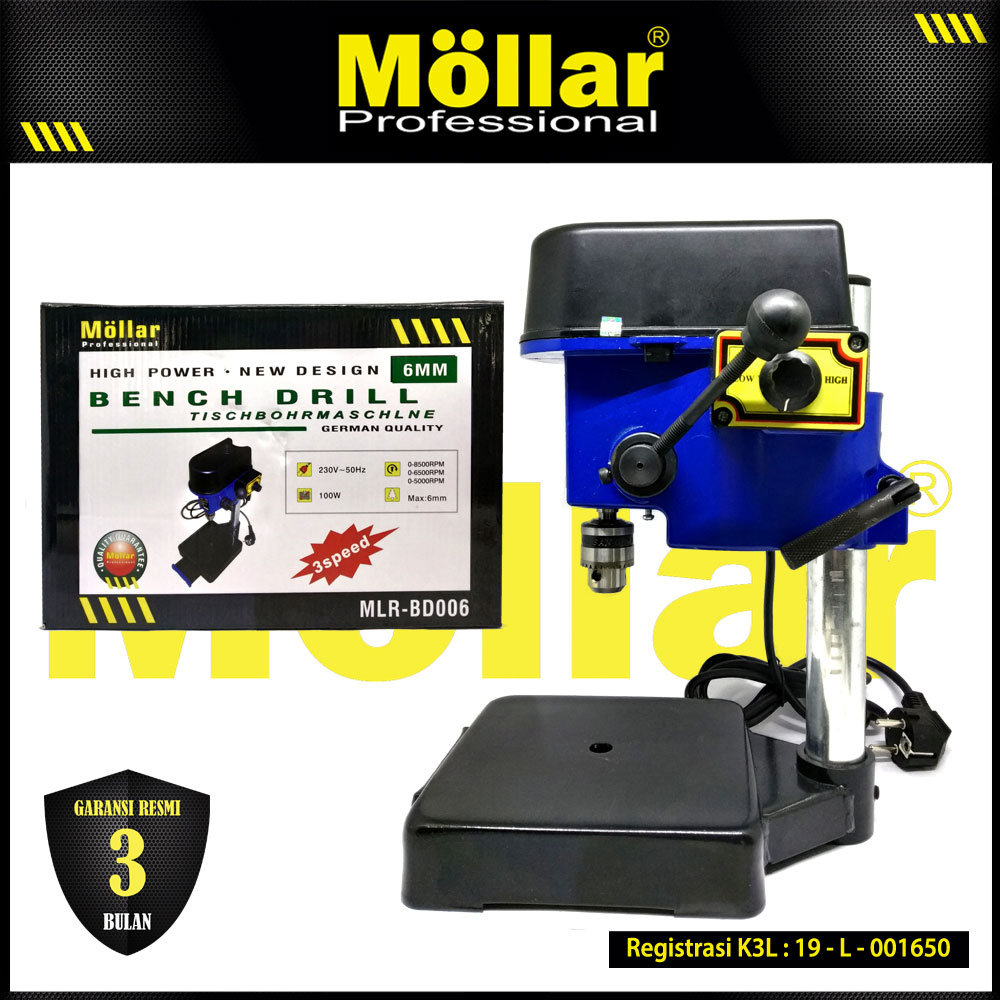 MOLLAR BD006 Mesin Bor Duduk Listrik 6 mm Bench Drill 100 Watt | Lazada ...