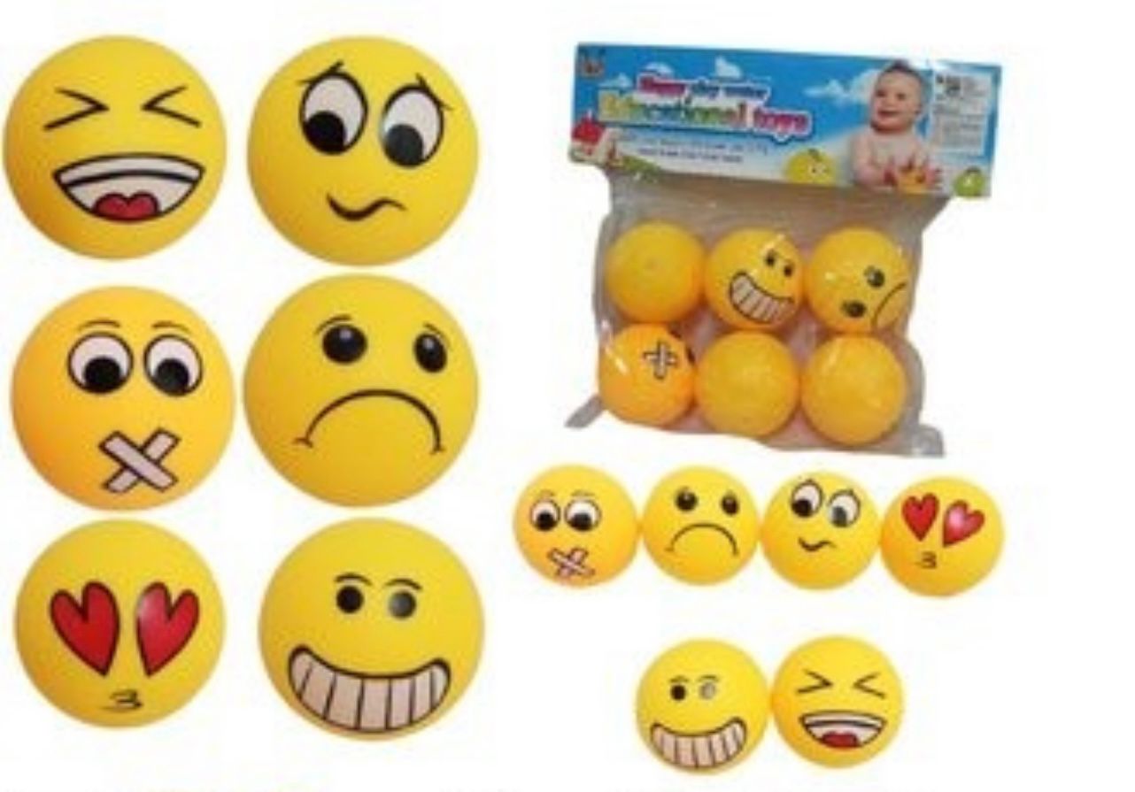 MAINAN ANAK ANAK BOLA PENCET BERGAMBAR EMOJI EDUKASI ANAK ANAK SH-301 ...