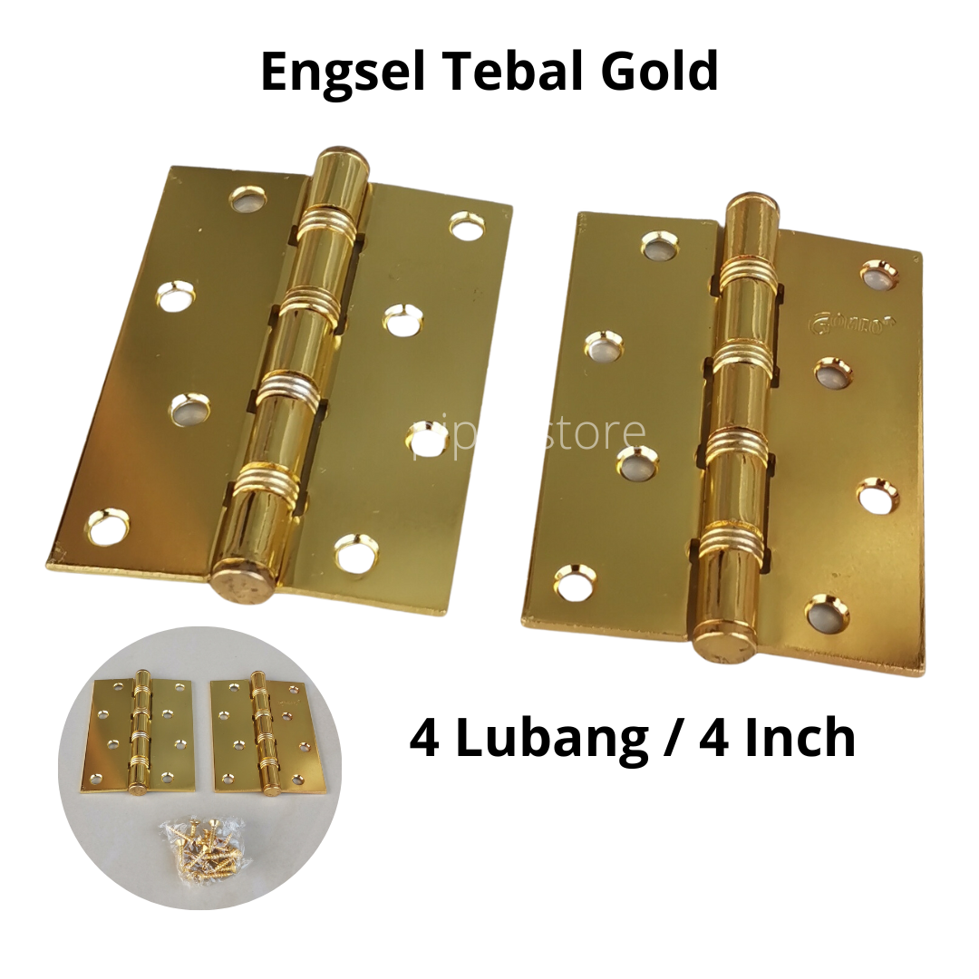 Engsel Pintu Kayu 5 Inch Kuning Gold Tebal Sepasang Engsel Pintu Rumah ...