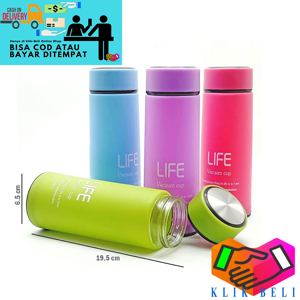 Klik-Beli Botol Kaca Life 450ml Botol Air Minum Motif Karakter Animal ...