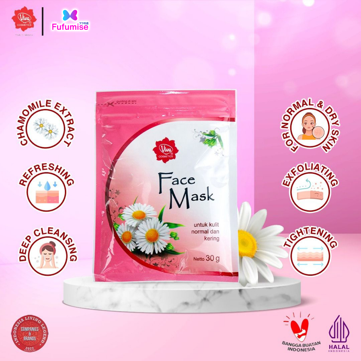 Viva Face Mask Masker Wajah 30g BPOM Halal | Lazada Indonesia