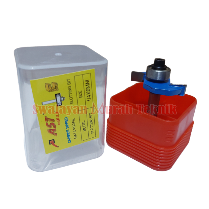 AST Mata Profile Kayu Trimer 1/4" x 6 mm Slotting Trimmer Bit Sloting ...