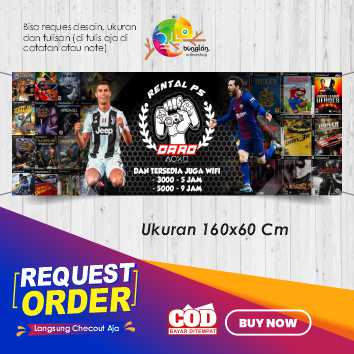Spanduk Banner 160x60 Rental Ps Custom Desain | Lazada Indonesia