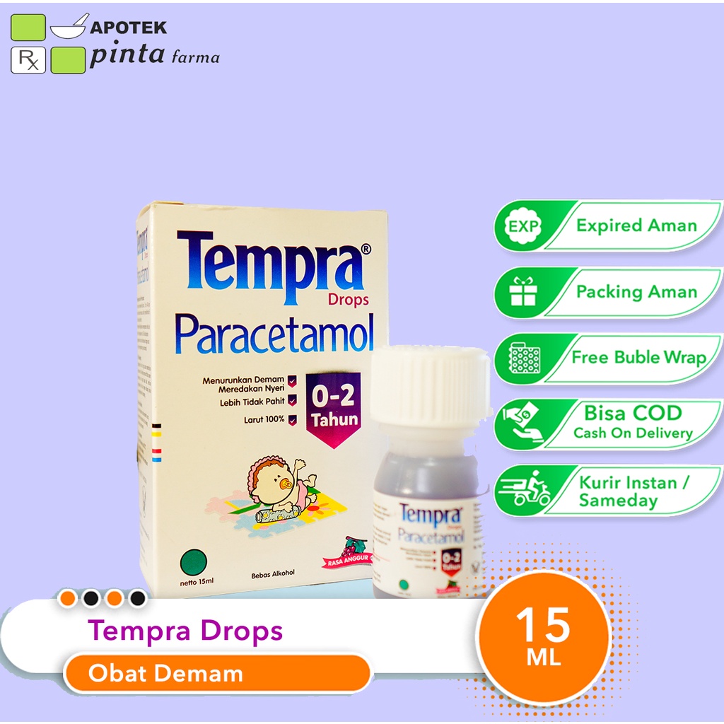 TEMPRA DROP RASA ANGGUR 15ml OBAT PENURUN DEMAM PANAS DAN MEREDAKAN ...