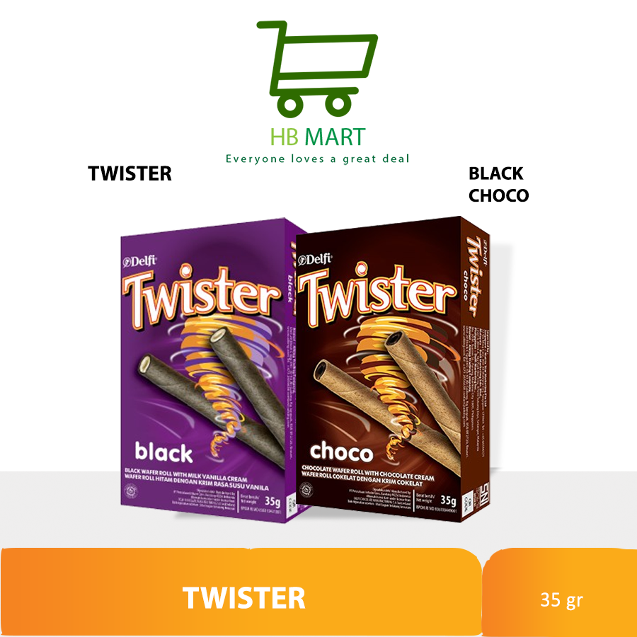 DELFI TWISTER WAFER ROLL BLACK RASA SUSU VANILLA 35GR | Lazada Indonesia