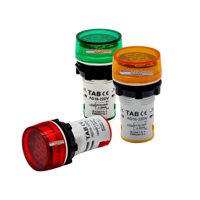 Voltmeter Digital LED 22mm Model Pilot Lamp AD16 - 22DV TAB | Lazada ...