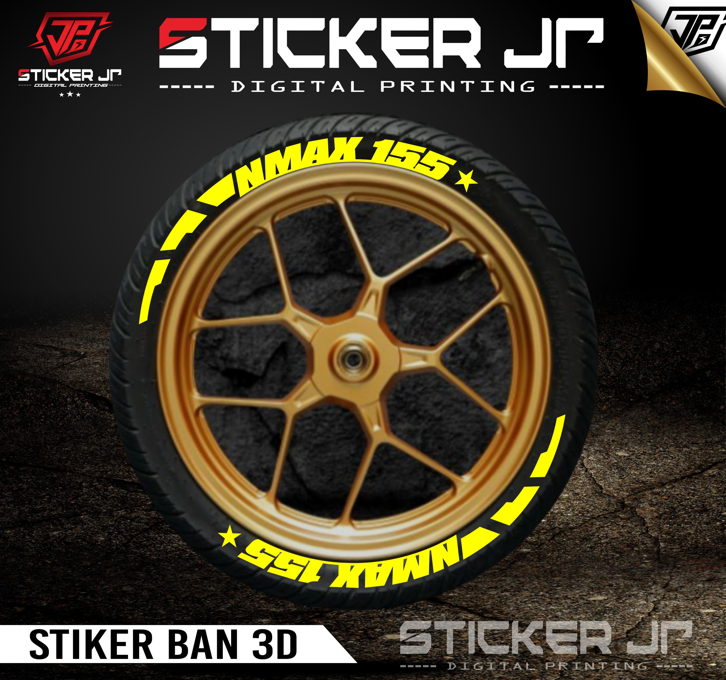 Sticker Ban / Font Ban / Tire Bomb / 3D stiker ban NMAX 155 Sticker ...