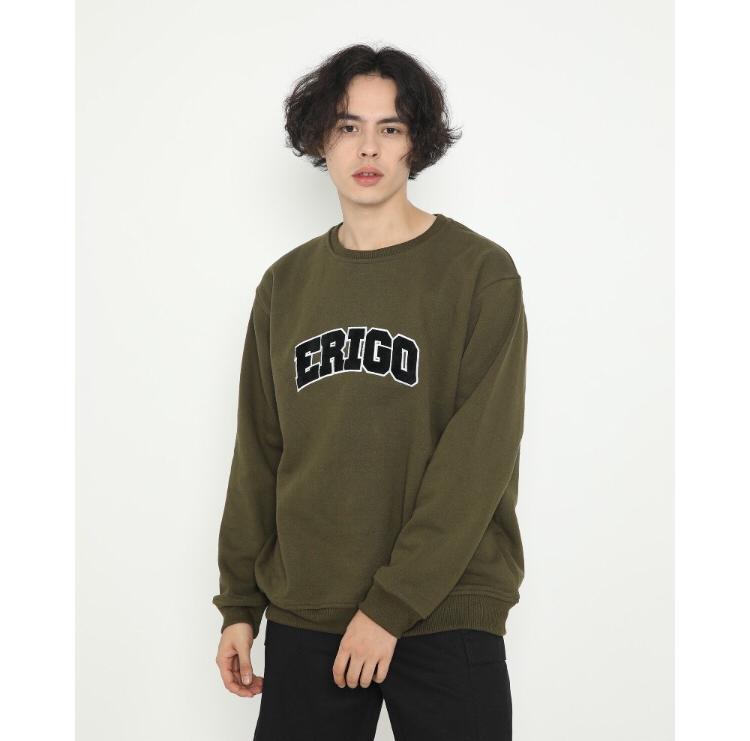 WIN-ERIGO / SWEATER CREWNECK ERIGO HJAU OLIVE / CREWNECK ERIGO HIJAU ...