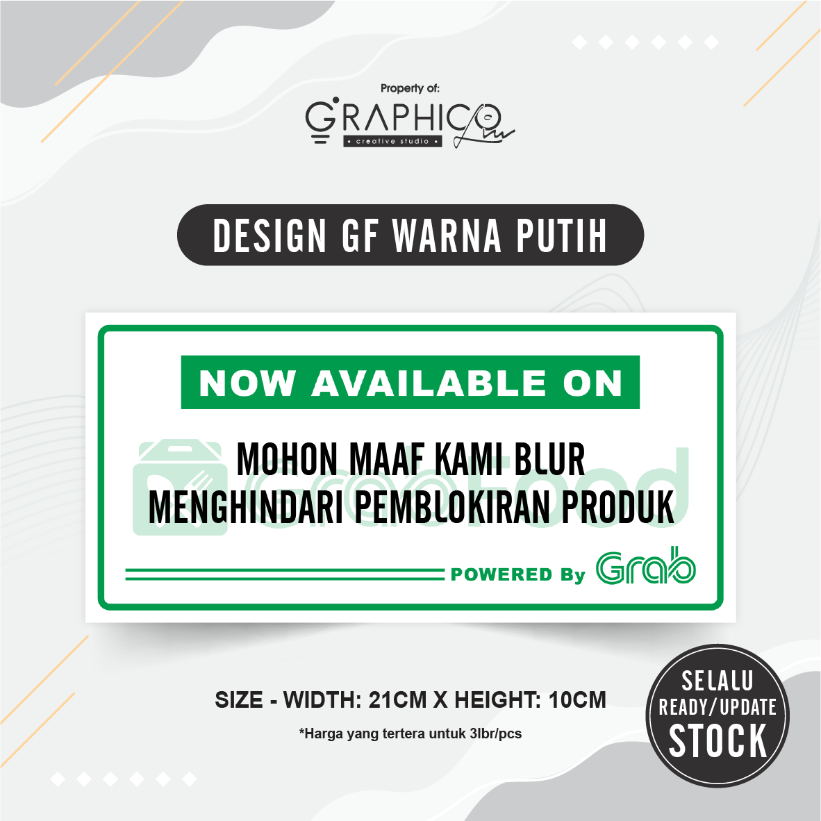 Stiker Grab Food (Per/3 lbr) - 21x10cm | Lazada Indonesia