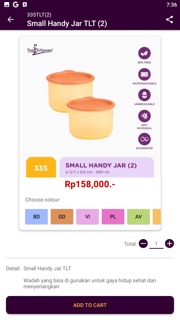 Twin Tulipware SMALL HANDY JAR 680 ml Toples Anti Melempem Asri ...