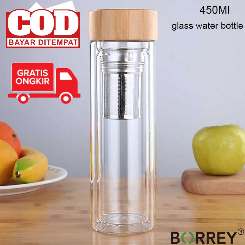 Botol Minum Kaca Tea Infuser Gl Bottle 450ml | Lazada Indonesia