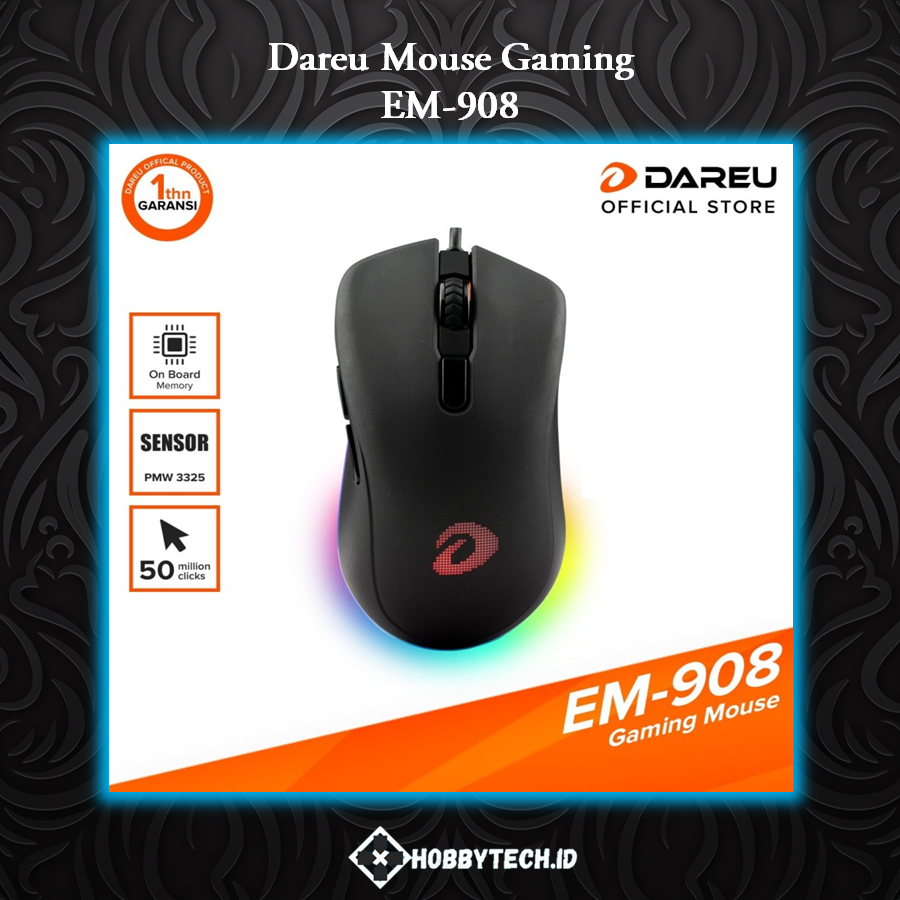 DAREU EM-908 - PMW 3325 Sensor Gaming Mouse - Macro | Lazada Indonesia
