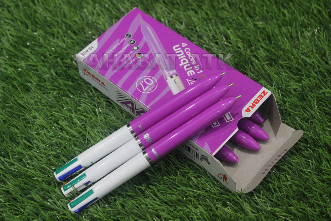 ZEBRA PULPEN A4C 4 WARNA / PULPEN 4 WARNA / SATU PAK ISI 12 | Lazada ...