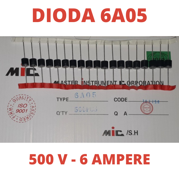 DIODA 6A05 MIC 6A 05 500V 6AMPERE 6 A AMPERE AMP AMPER DIAODA RECTIFIER ...