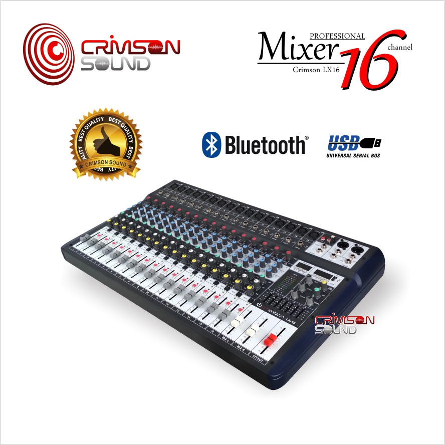 Mixer 16 Channel BLUETOOTH CRIMSON LX-16 | Lazada Indonesia