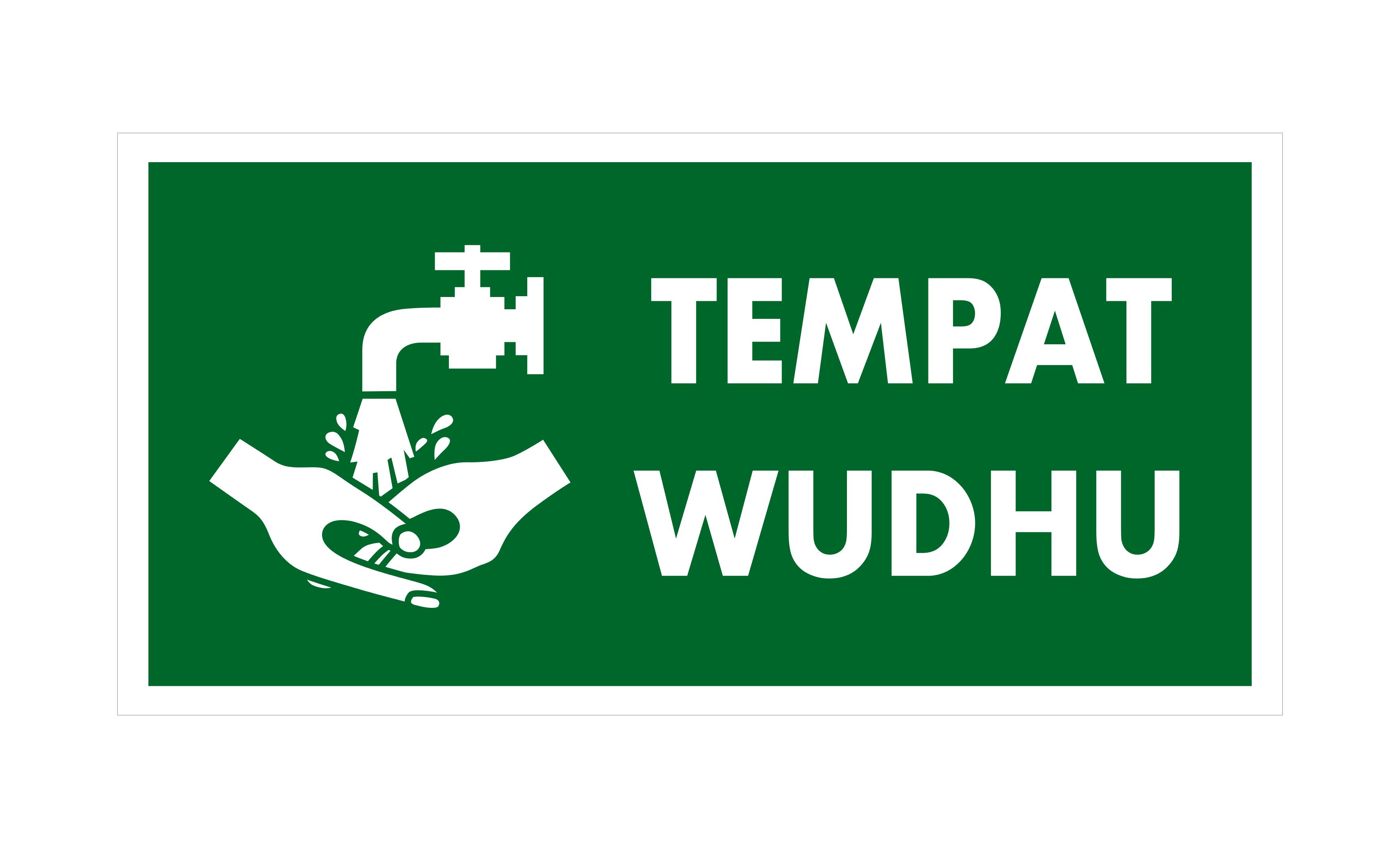 STIKER VINYL PENUNJUK TEMPAT WUDHU uk. 30 x 15 cm SIGN RAMBU K3 ...