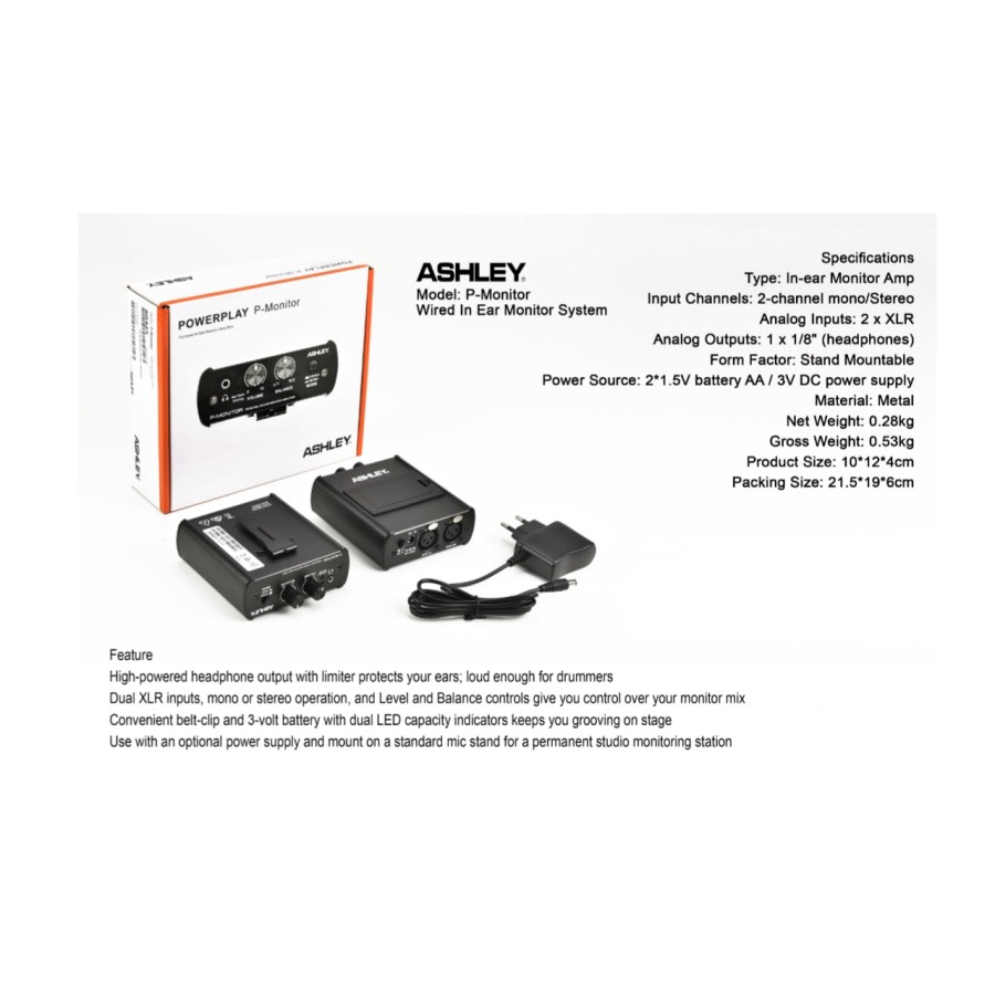 kabel ashley ear monitor original earmonitor p monitor / pmonitor ...