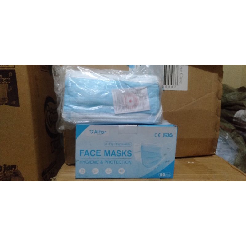 Masker disposable 3 ply per box 50 pcs | Lazada Indonesia