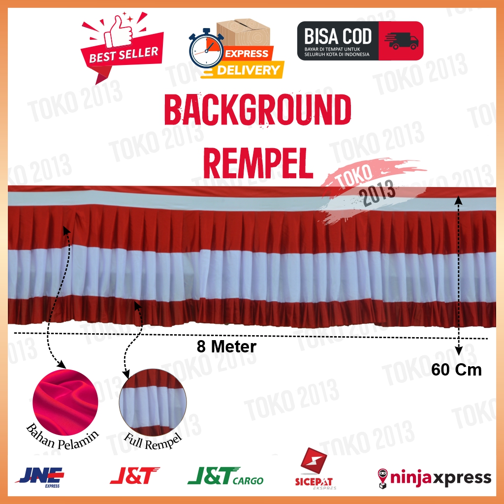 BENDERA BACKGROUND REMPEL PREMIUM PANJANG 8 METER | Lazada Indonesia