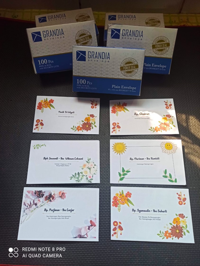 [100 lbr) Amplop Kondangan Cetak Nama Sendiri - FLOWER - Amplop ...