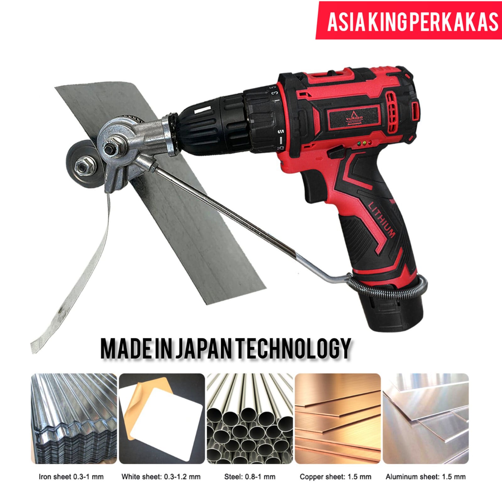 Alat Pemotong Plat Besi Baja Adaptor Bor Pemotong Holow Seng Potong ...