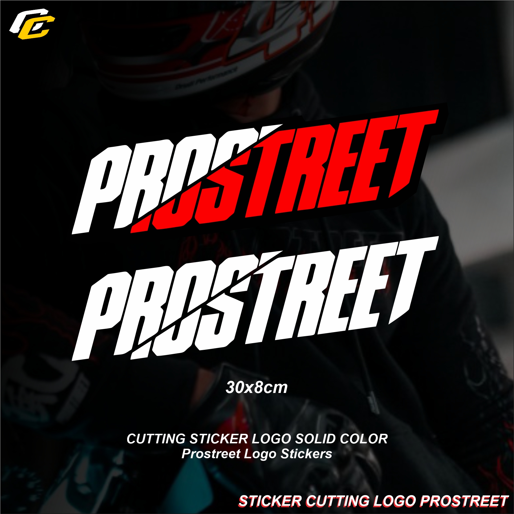 STIKER CUTTING STICKER LOGO PROSTREET 3 WARNA DAN 1 WARNA CUSTOM UNTUK ...