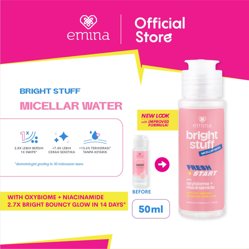 Emina Bright Stuff Micellar Water Ukuran 50 ml & 100 ml | Lazada Indonesia