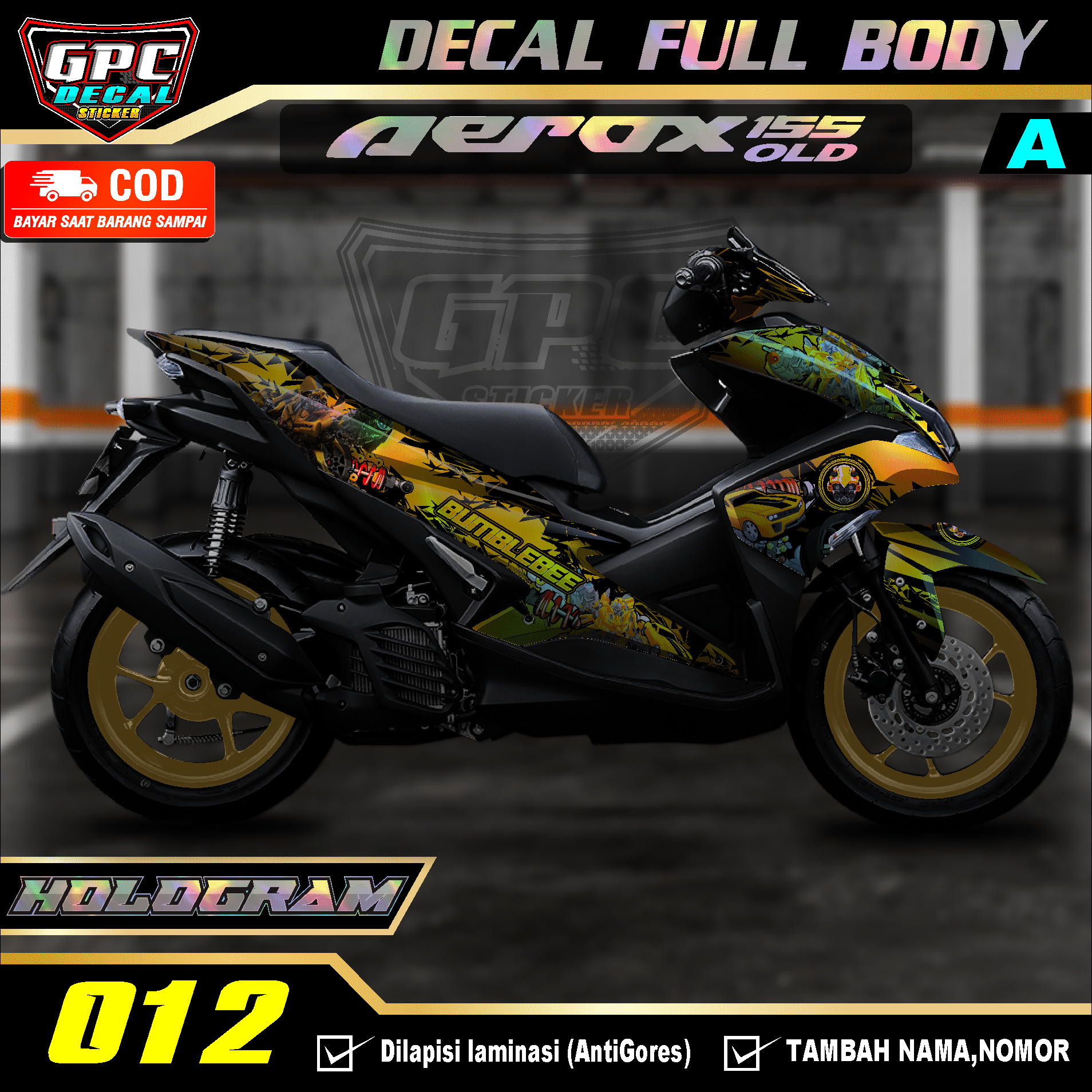 Decal Sticker Variasi Fullbody-STICKER HOLOGRAM Yamaha Aerox 155 Old ...