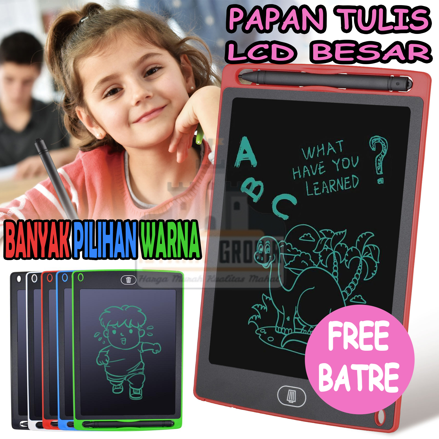 BISA COD - Papan Tulis Digital LCD Hapus Untuk Anak / Writing Board 8.5 ...