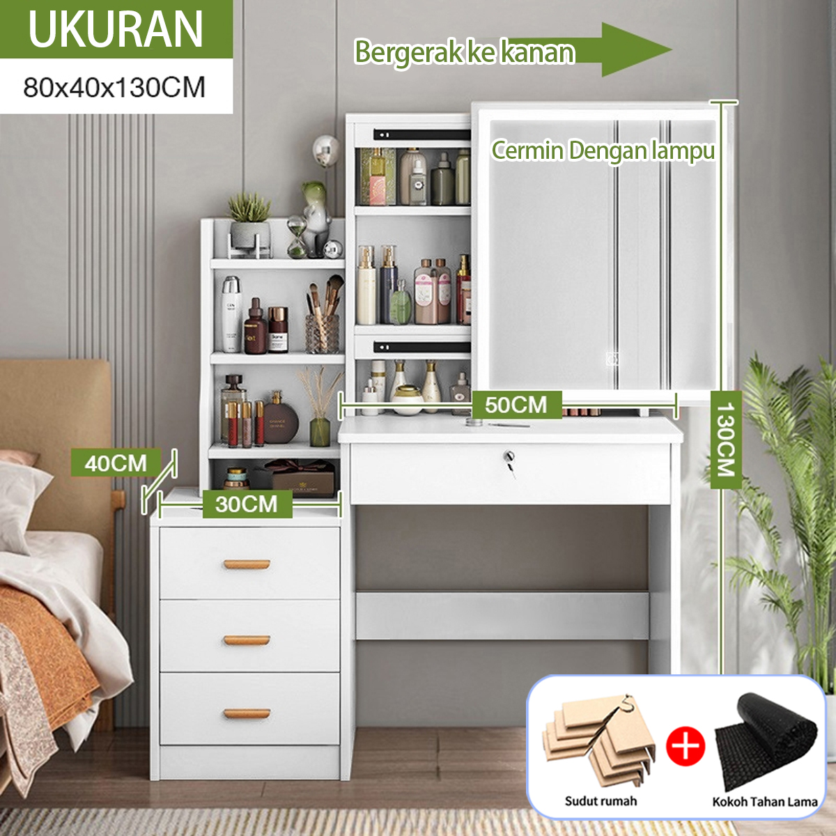 LL Meja Rias Kaca Sliding Minimalis /Furniture Meja Rias / Meja Rias ...